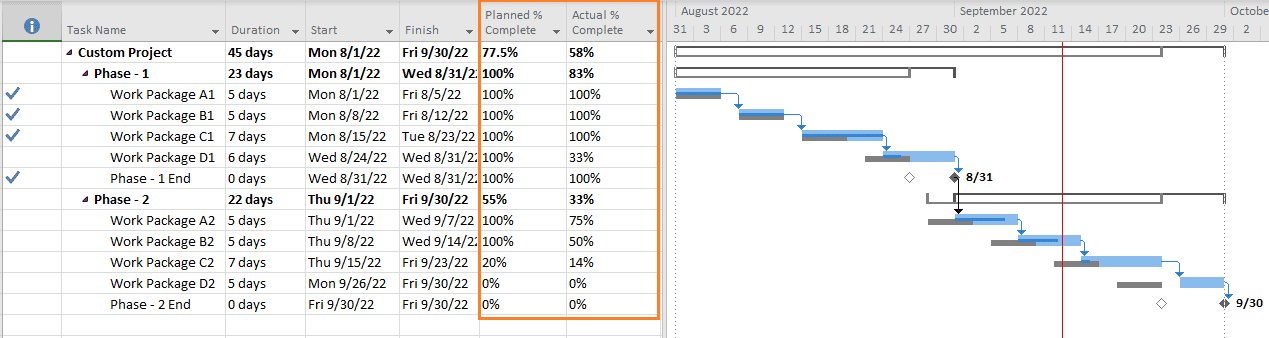 Planned and Actual Percent Complete in MS Project | MPUG | MPUG